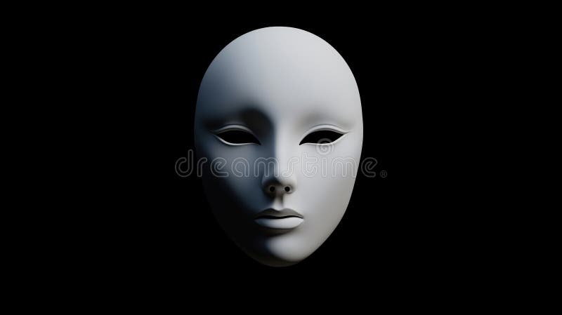 Mysterious Abstract Face with Smooth Features Stock Illustration ...