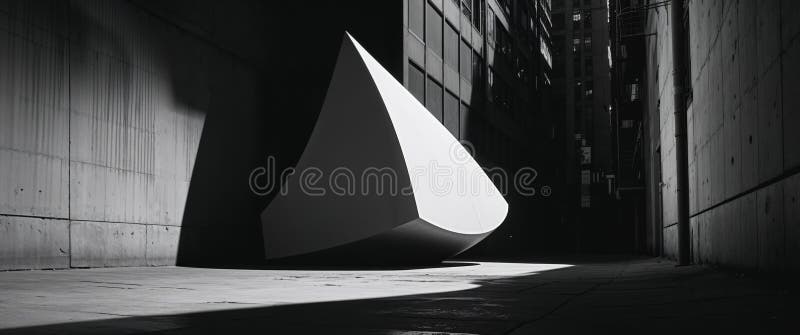 Mysterious Abstract Shape in a Narrow Urban Space. Stock Image - Image ...