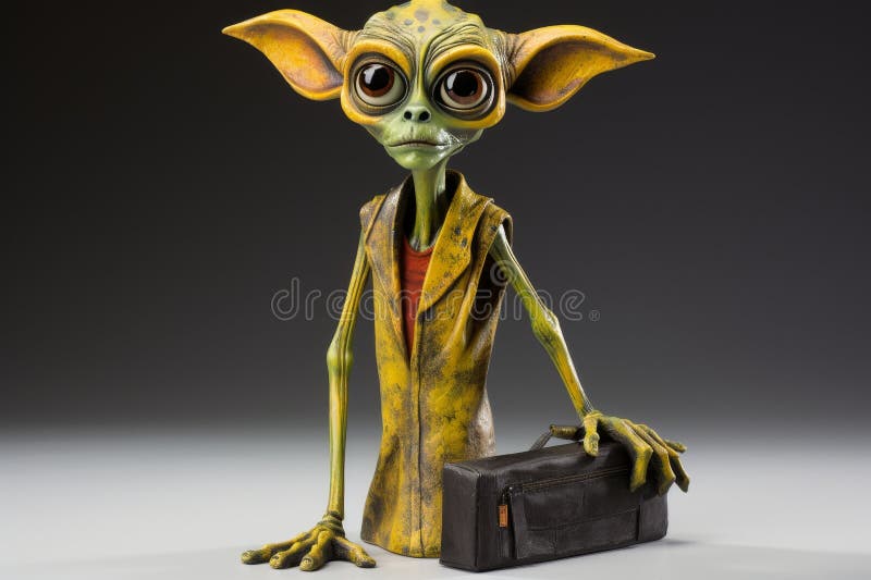 Mysterious Alien Being Holding a Curious Box, Unveiling Cosmic Secrets ...