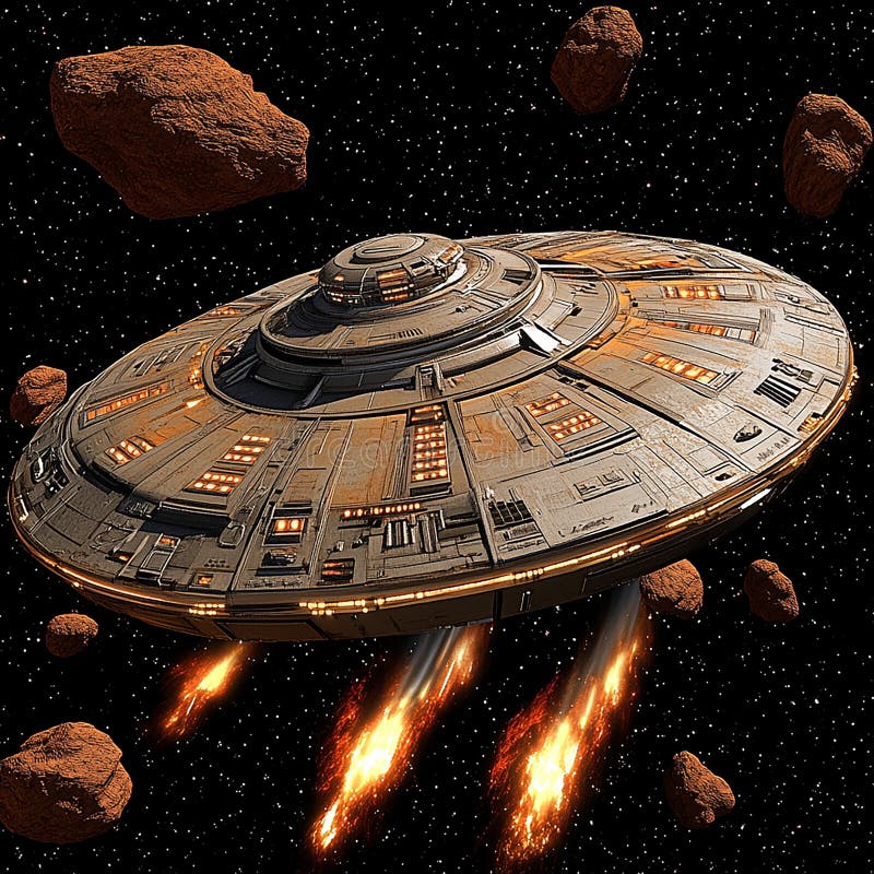 A Mysterious Alien Craft Generating Its Own Gravitational Field Stock ...