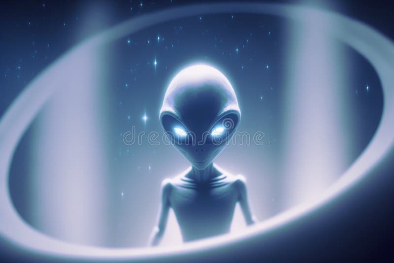 Mysterious Alien in Blue Tones, Extraterrestrial Creatures with ...