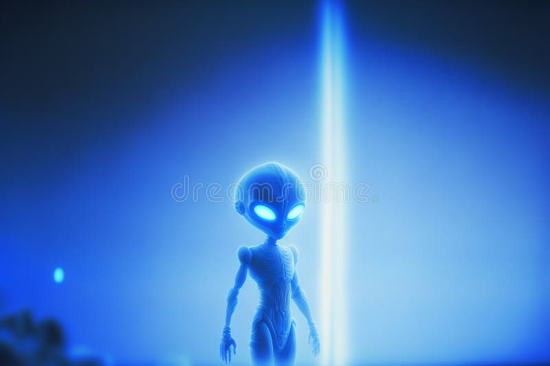 Mysterious Alien in Blue Tones, Extraterrestrial Creatures with ...