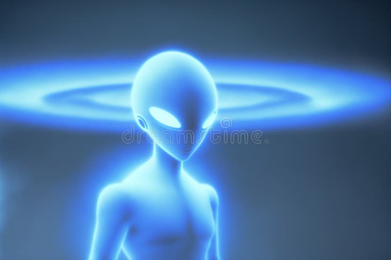 Mysterious Alien in Blue Tones, Extraterrestrial Creatures with ...