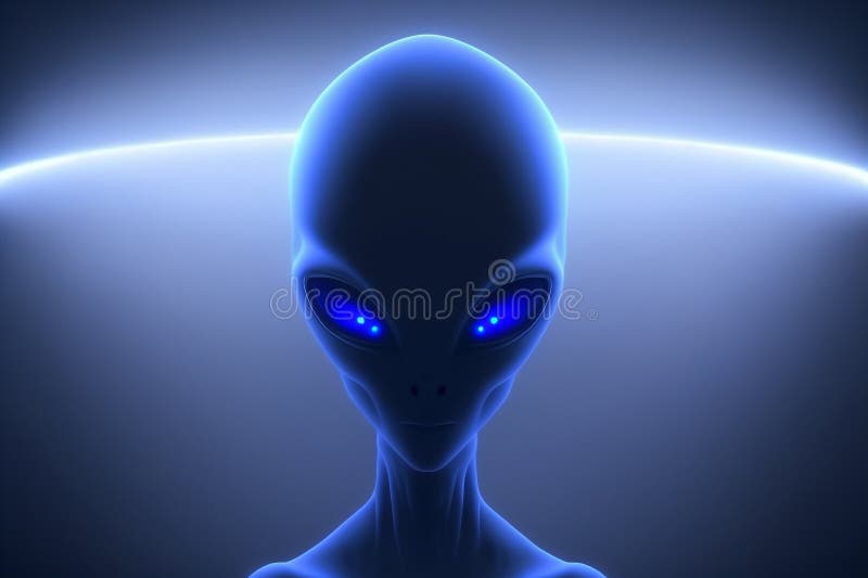 Mysterious Aliens in Blue Tones, Extraterrestrial Creatures with ...