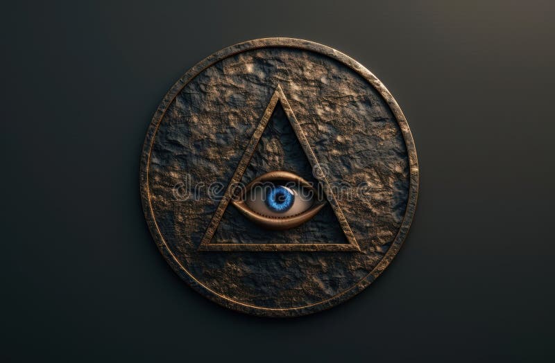 Mysterious All-seeing Eye Symbol Stock Illustration - Illustration of ...