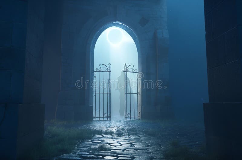 Mysterious Arch, All in Smoke, a Back Light Stock Image - Image of ...