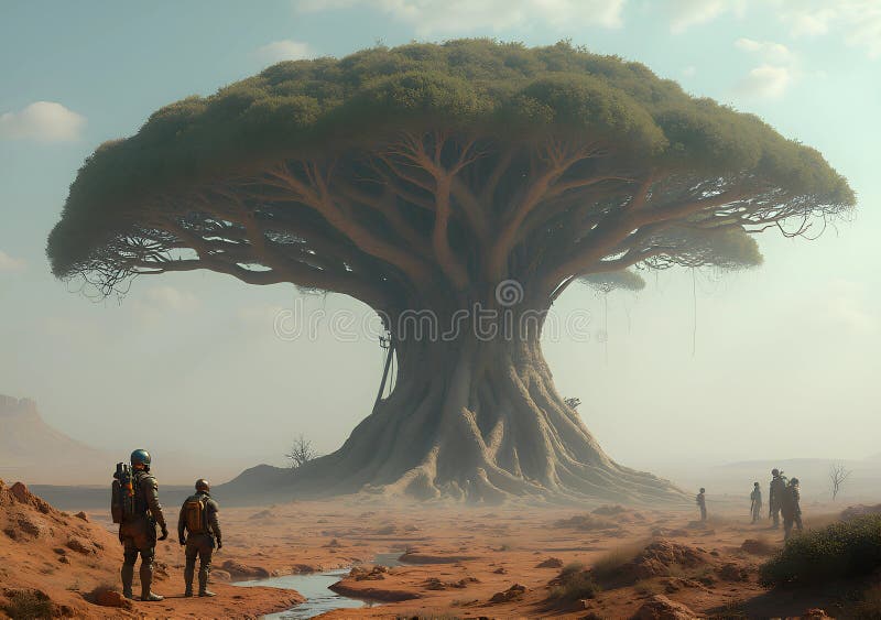 Tree of the Ancients stock illustration. Illustration of savanna ...