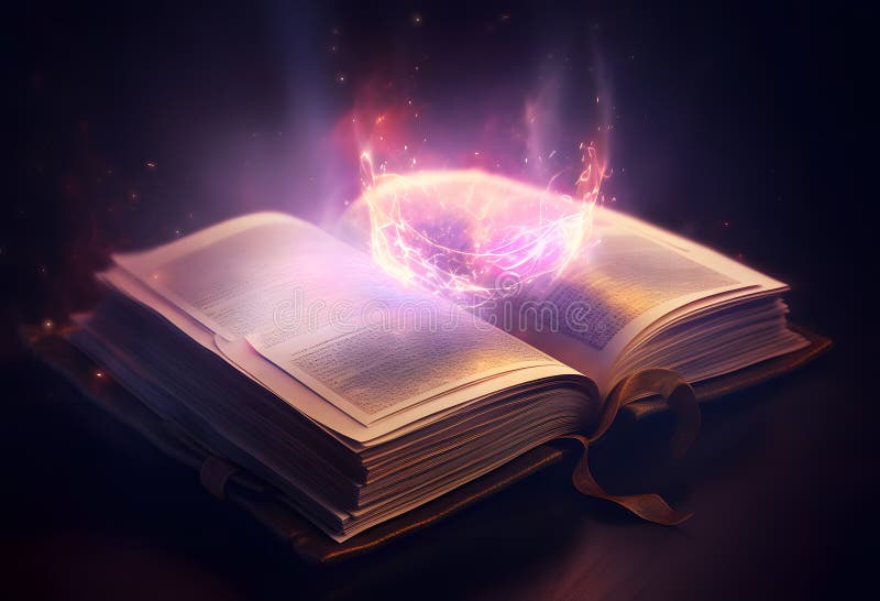 Mysterious Ancient Magic Book Stock Illustration - Illustration of ...