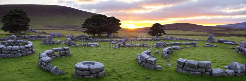 A Mysterious and Ancient Stone Circle Nestled in a Remote Moorland ...