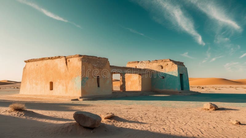 Mysterious Ancient Structure in the Desert. Stock Photo - Image of ...