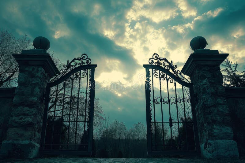 Mysterious Arched Gate Surreal Sky. Generate Ai Stock Image - Image of ...