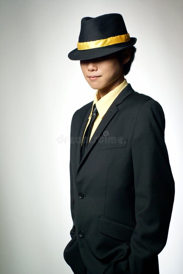 Mysterious asian mafia man stock image. Image of person - 11973867