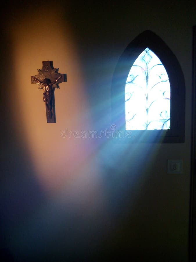 Mysterious Beam of Light Coming through the Window. Stock Image - Image ...
