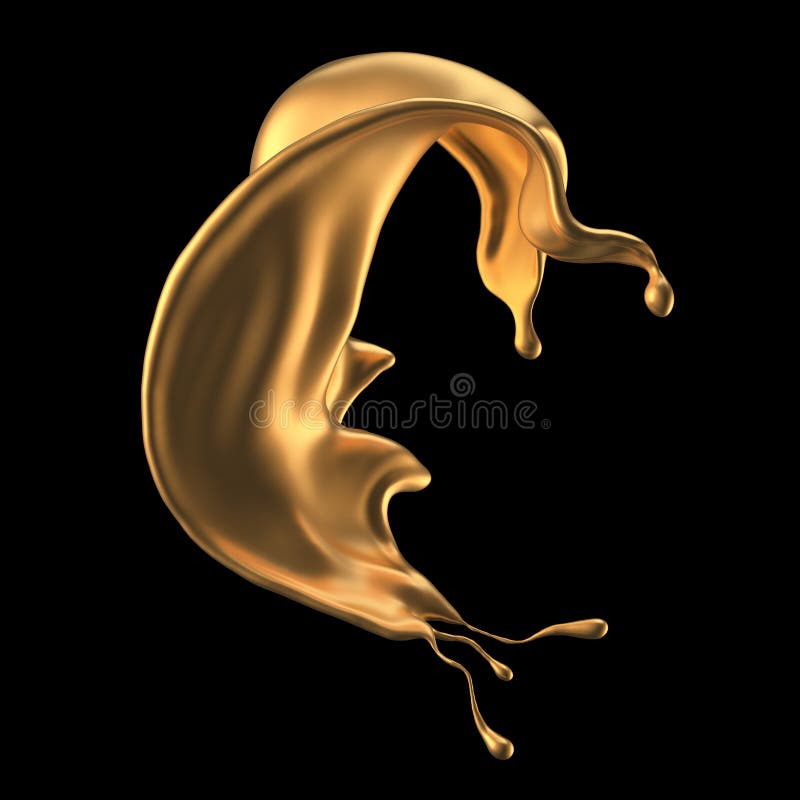 Mysterious, Beautiful, Luxury Gold Splash. 3d Illustration, 3d ...
