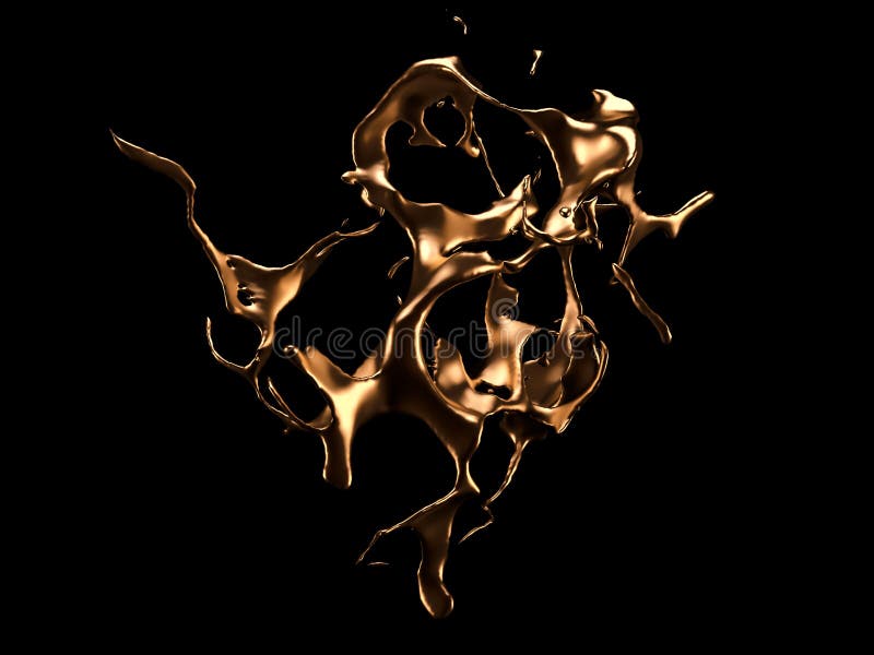 Mysterious, Beautiful, Luxury Gold Splash. 3d Illustration, 3d ...