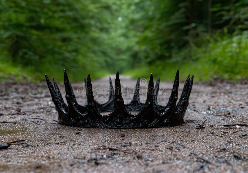 Mysterious Black Crown-like Structure on Forest Floor Stock ...