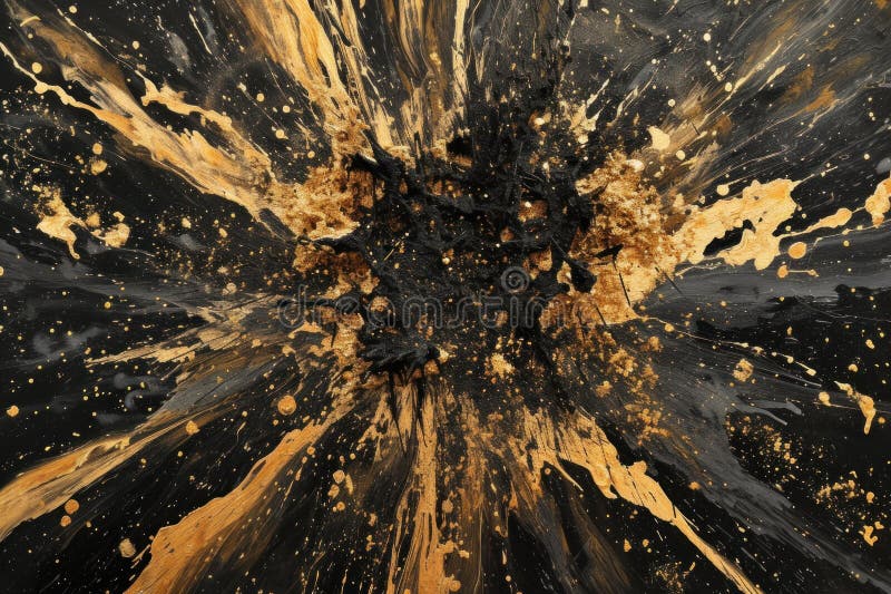 Mysterious Black Gold Explosion Party. Generate Ai Stock Photo - Image ...
