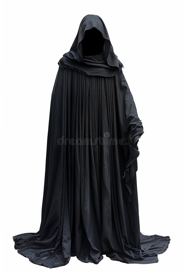 A Mysterious Black Hooded Figure with a Hidden Face in Fine Black Robes ... A Mysterious Black Hooded Figure with a Hidden Face in Fine Black Robes ...