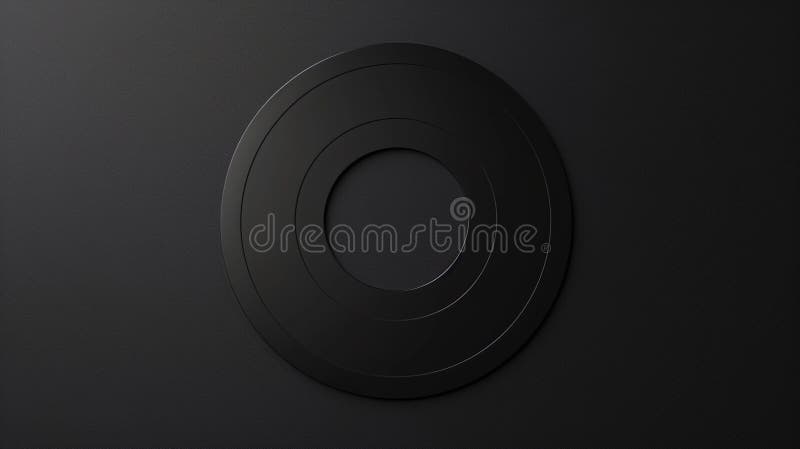 A Mysterious Black Vinyl Record on a Dark Background Minimalist Design ...
