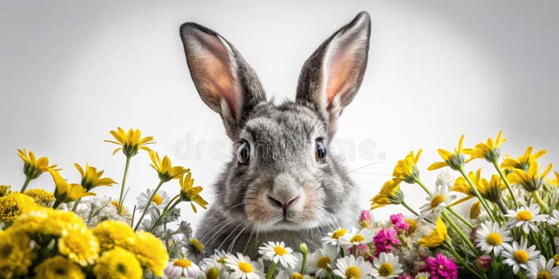 Mysterious Black and White Rabbit in Low Light a Nostalgic CloseUp of a ...