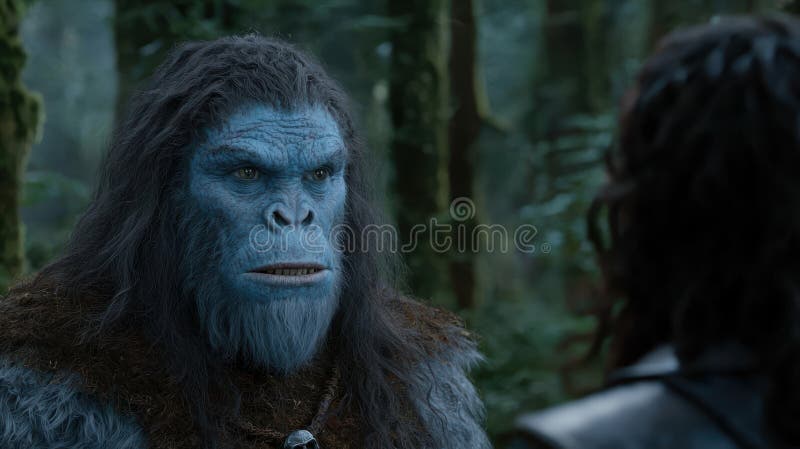 Mysterious Blue Creature in the Forest Stock Illustration ...