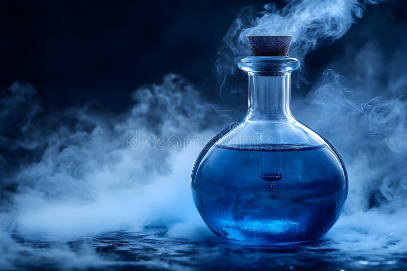Mysterious Blue Potion stock illustration. Illustration of making ...