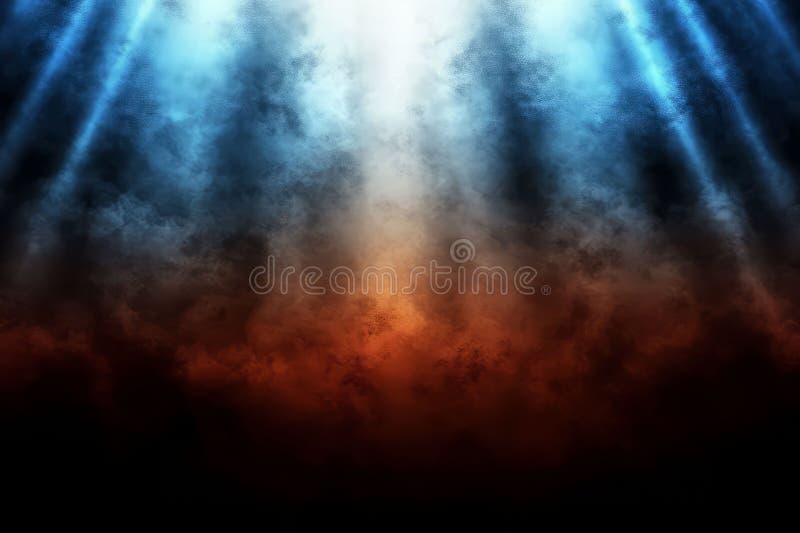 Mysterious Blue and Red Light Rays Create Dramatic Atmosphere with Fog ...