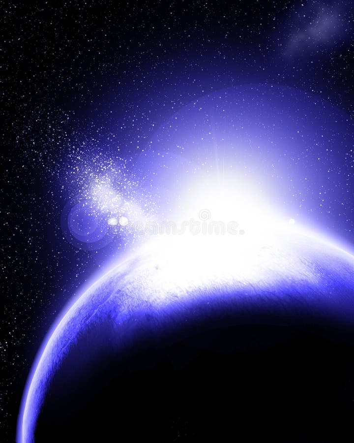 Mysterious blue world stock illustration. Illustration of universe ...