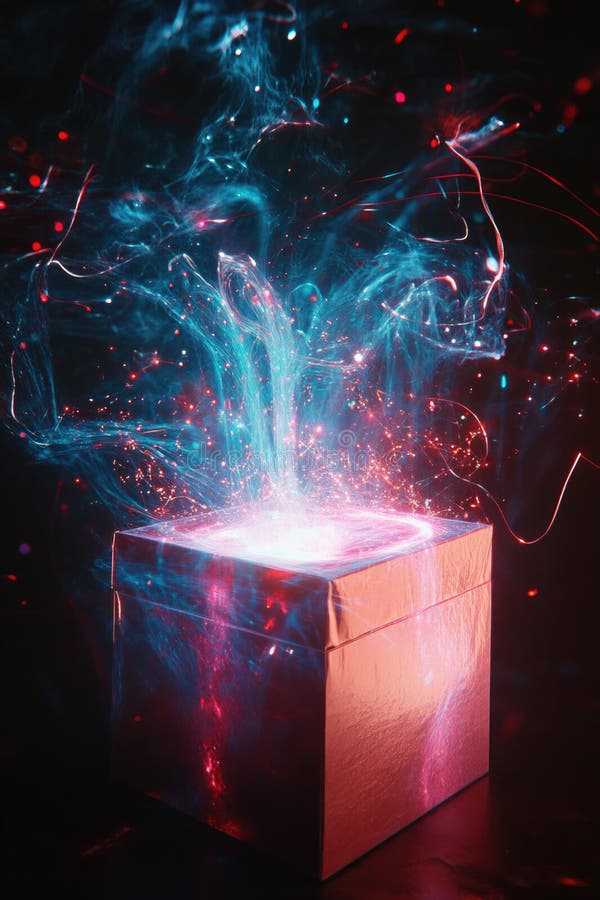 Glowing Box Emitter stock image. Image of object, discovery - 388210123