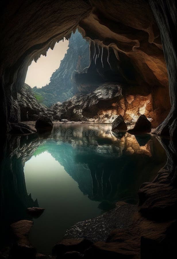Mysterious Cave with a Beautiful Underground Lake and Hanging ...