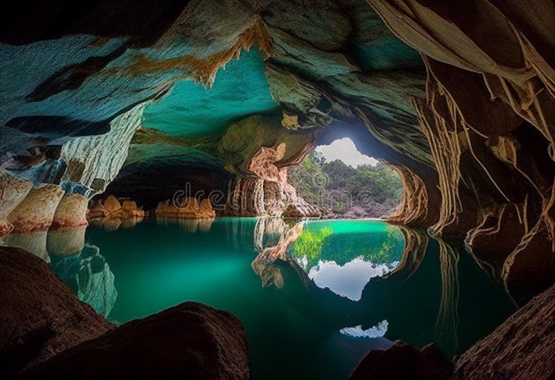 Mysterious Cave with a Beautiful Underground Lake and Hanging ...