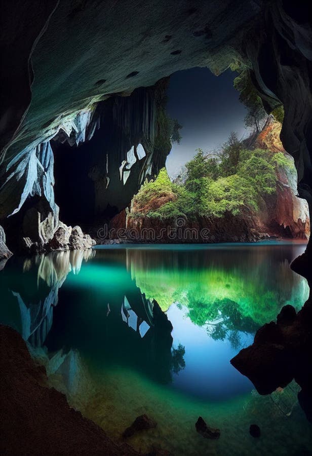 Mysterious Cave with a Beautiful Underground Lake and Hanging ...