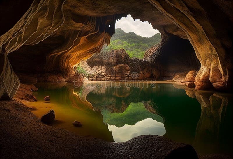 Mysterious Cave with a Beautiful Underground Lake and Hanging ...