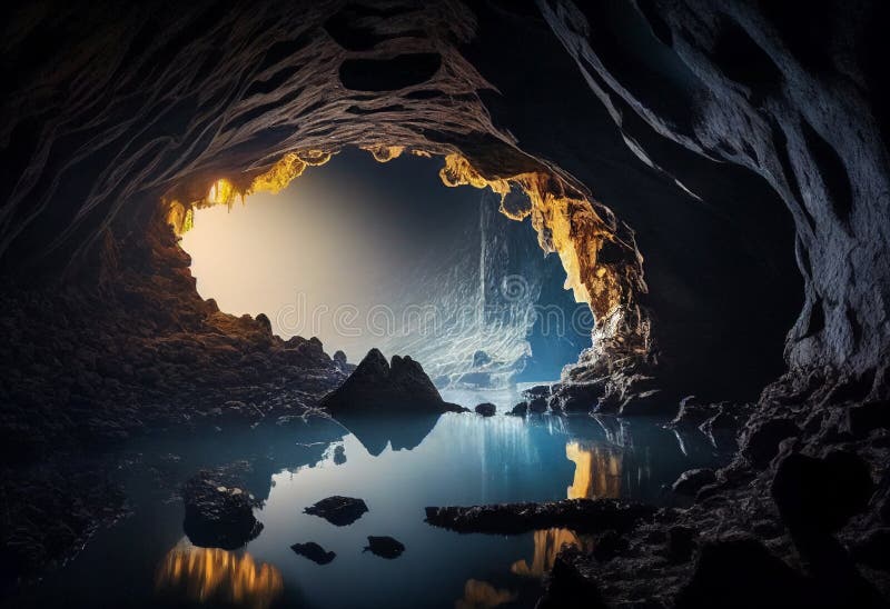 Mysterious Cave with a Beautiful Underground Lake and Hanging ...