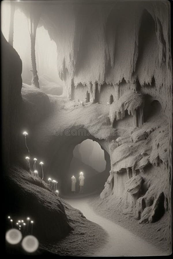 Mysterious Caves Aesthetic Wallpaper Stock Illustration - Illustration ...
