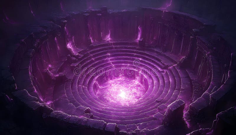 Mysterious Circular Structure with Central Light Stock Image - Image of ...