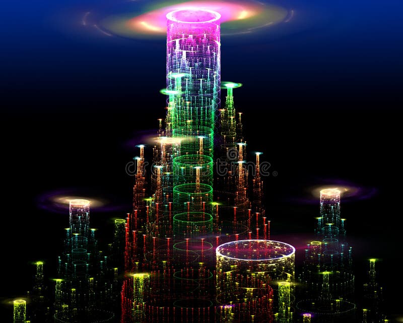Mysterious City. Computer Generated Graphics. Stock Illustration ...
