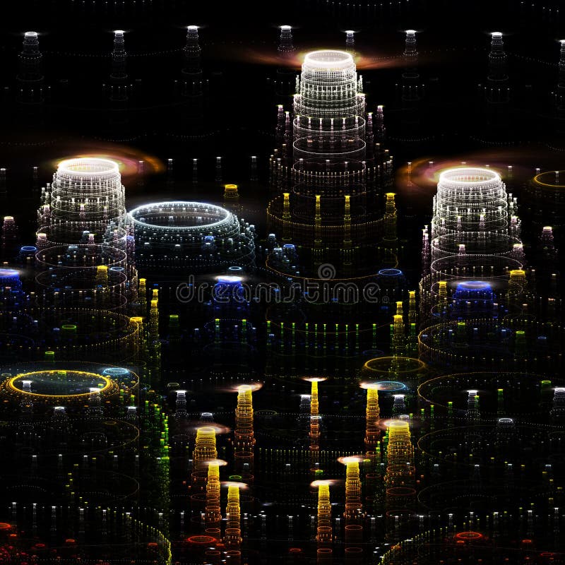 3D city computer chip stock illustration. Illustration of microchip ...