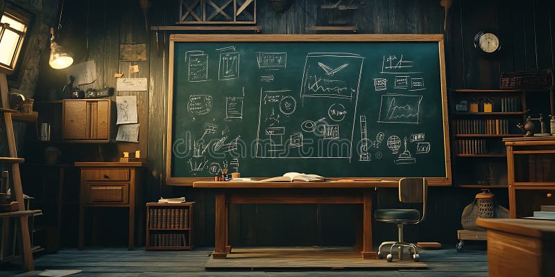 Mysterious Classroom Chalkboard Formulas Secrets Background Wallpaper ...