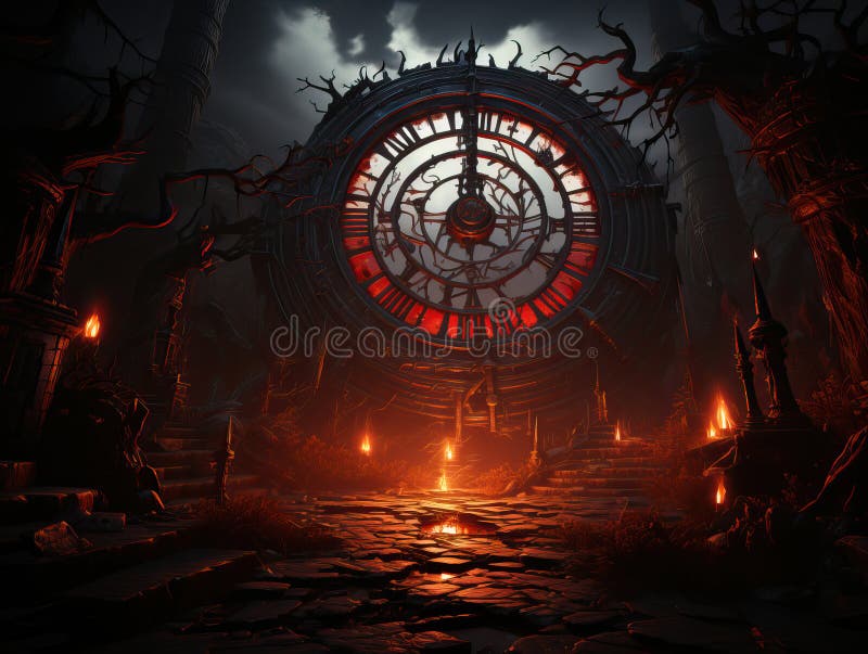 Mysterious Clock Tower at Midnight Stock Image - Image of dark, ominous ...
