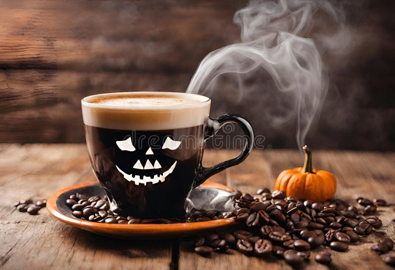 Mysterious Coffee Delight: Halloween-themed Illustration Stock ...