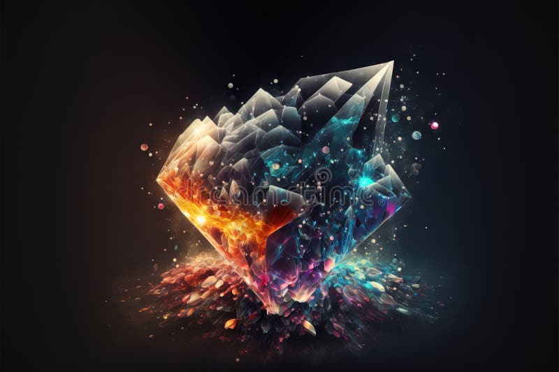 Mysterious Colorful Crystalline Abstract Generative Background Stock ...