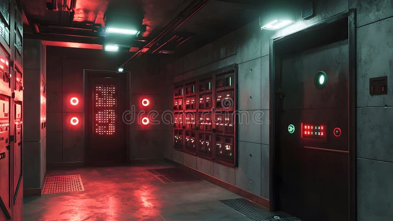 Mysterious Control Room Futuristic Facility Digital Art Sci-fi ...