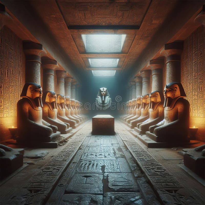 Mysterious Corridor Inside a Pyramid in Ancient Egypt Illuminated by ...