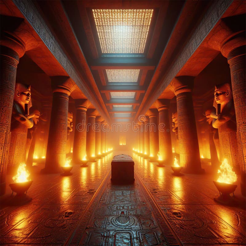 Mysterious Corridor Inside a Pyramid in Ancient Egypt Illuminated by ...