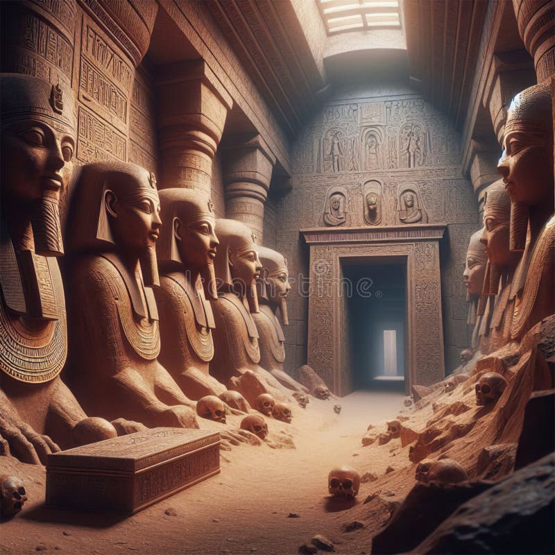 Mysterious Corridor Inside a Pyramid in Ancient Egypt Illuminated by ...