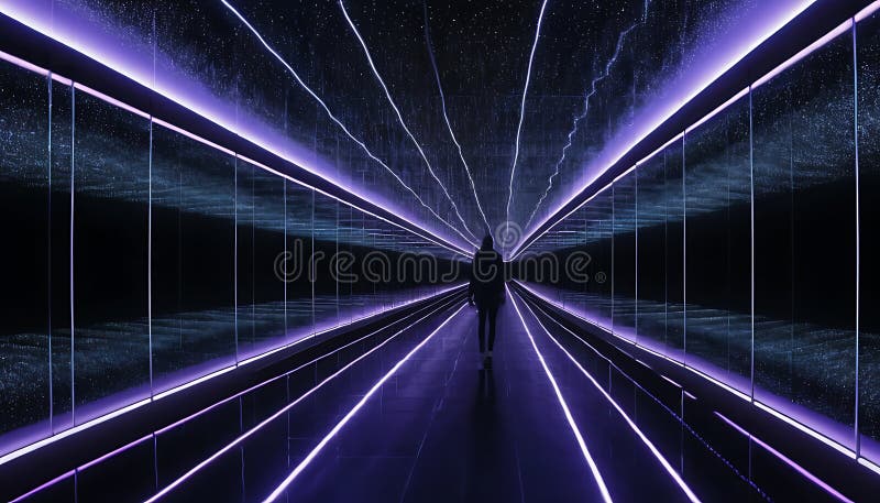 Mysterious Corridor: a Lone Figure S Journey into the Light Stock ...