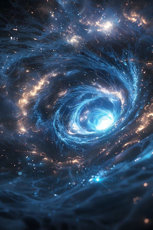 Mysterious Cosmic Vortex with Glowing Stars in Deep Space Stock Image ...