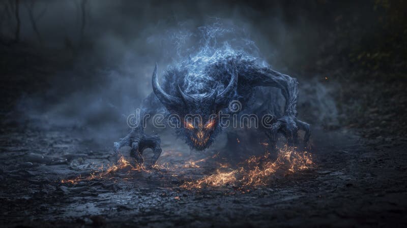 Mysterious Creature Emerges from Shadows Enchanted Forest Fantasy Art ...