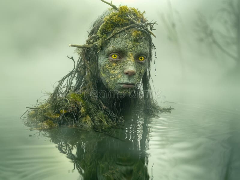 Mysterious Creature Emerging from the Water Stock Illustration ...